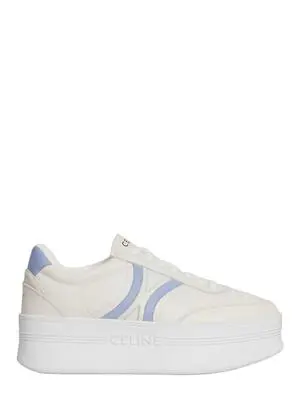 Celine Leather Block Sneakers With Triomphe Logo - White