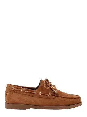 Celine Bateau Suede Loafers - Brown