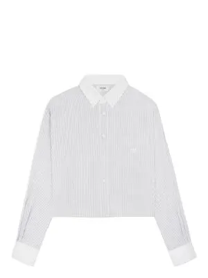CELINE Cropped Striped Cotton Shirt