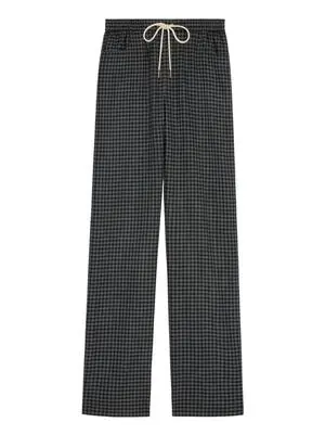 Celine Madras Wool And Cashmere Jogger Trousers - Grey