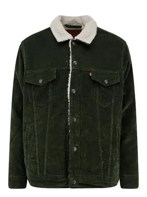 LEVI'S Corduroy Jacket With Faux Fur Lining Green