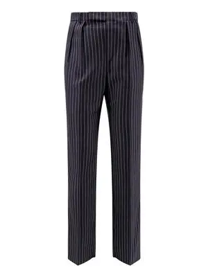 Celine Pinstriped Wool Trousers - Blue