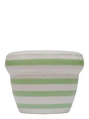 HOME STUDYO Louis Striped Ceramic Vase - Green