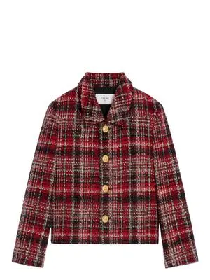 Celine Madras Wool, Cotton And Mohair Blazer - Red