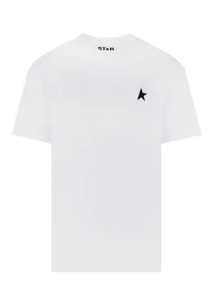 GOLDEN GOOSE Cotton Tshirt With Logo Print - White