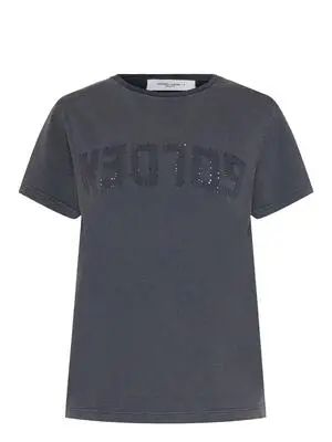 GOLDEN GOOSE Distressed Cotton T-shirt - Grey