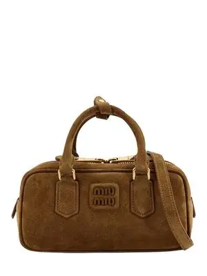 Miu Miu Arcadie Suede Shoulder Bag - Brown