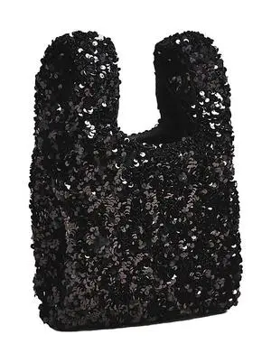 Anthropologie Paillette Sequin Bag - Black