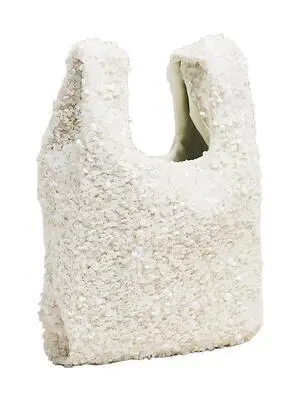 Anthropologie Paillette Sequin Bag - White
