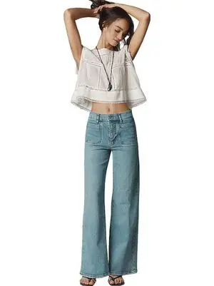 FRAME Le Slim Palazzo High-Rise Wide-Leg Jeans Diverge