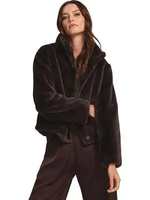 Velvet By Graham & Spencer Sheena Faux Fur Jacket - Brown