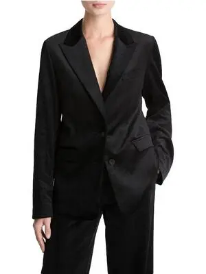 Vince Italian Velvet Corduroy Blazer - Black