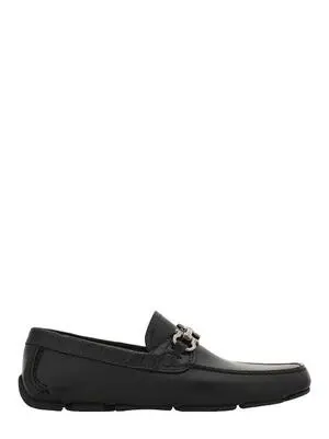 FERRAGAMO Penny Driver Loafer With Gancini Buckle - Black