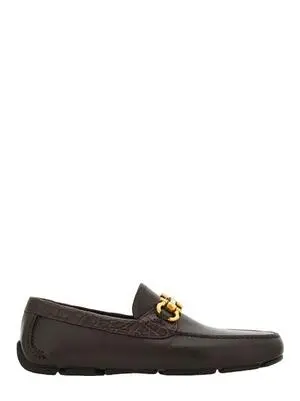 FERRAGAMO Penny Driver Loafer With Gancini Buckle - Natural
