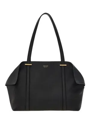 FERRAGAMO Folded Calfskin Leather Tote Bag - Black