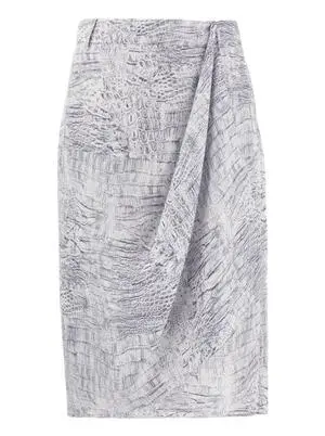 FERRAGAMO Printed Wrap Skirt - Neutral