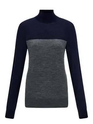 FERRAGAMO Two Tone Turtleneck - Navy