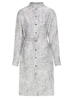 FERRAGAMO Printed Silk Shirt Dress - Natural