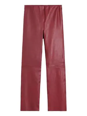 BY MALENE BIRGER Florentina Long Leather Trousers - Cabernet