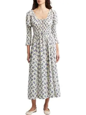 DÔEN DÔEN Kaira Floral Organic Cotton Poplin Dress