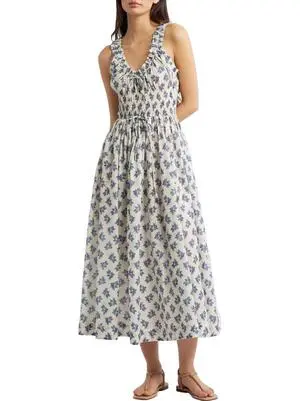 DÔEN Emmaretta Floral Organic Cotton Voile Dress