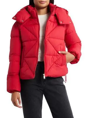 Sam Edelman Cropped Puffer Jacket Crimson