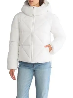 Sam Edelman Cropped Puffer Jacket Winter White
