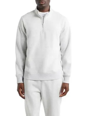 Zella Vital Fleece Quarter-zip Pullover - Grey Fog Heather