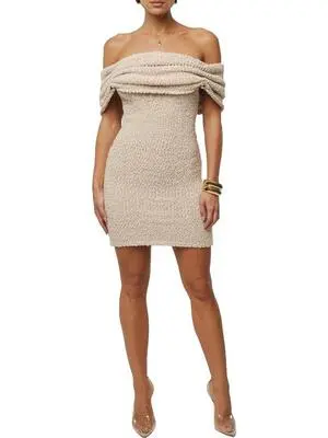 JLUXLABEL Textured Off-The-Shoulder Dress
