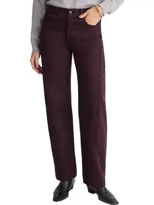 Madewell Pieced Barrel Leg Jeans - Dark Burgundy