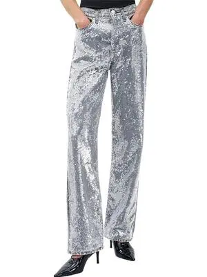 Rag & Bone Shea Sequin Straight-leg Jeans - Stelsequin
