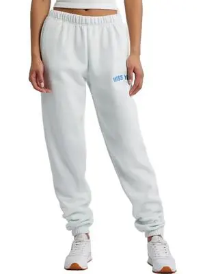 HAPPY CAMP3R Embroidered Fleece Sweatpants - Ice Blue