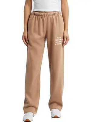 HAPPY CAMP3R Embroidered Relaxed Fit Sweatpants - Almond