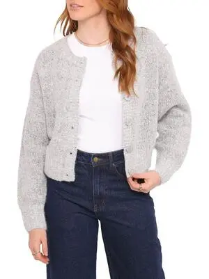 PETAL & PUP Fuzzy Knit Cardigan - Grey