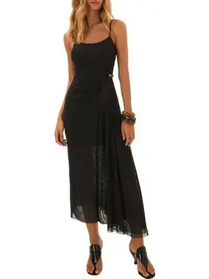 VIX PAULA HERMANNY Dana Mesh Midi Dress - Black