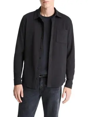 Vince Knit Button-up Shirt Jacket - Black
