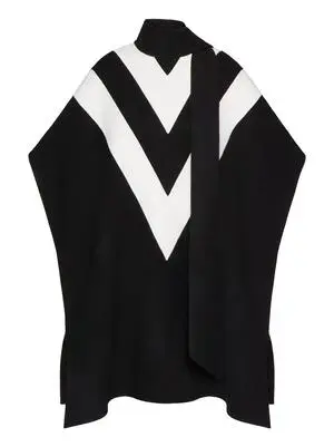 Valentino Garavani Vlogo Scarf-detail Cape - Black