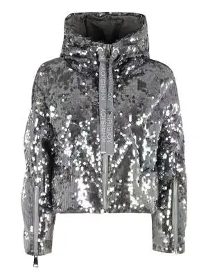 Khrisjoy Sequin-embellished Puffer Jacket - Silver