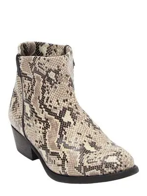 ARTISAN CRAFTED BY ZIGI Lissa Snakeskin Embossed Leather Bootie - White Ske