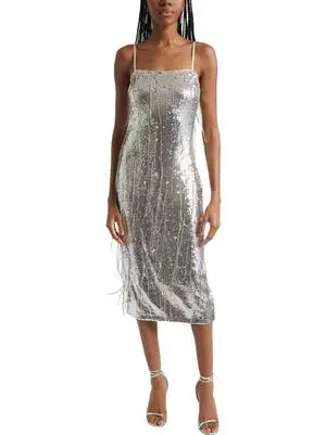 RAMY BROOK Lyanna Sequin Fringe Slipdress