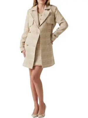MARCIANO Mariah Cotton-blend Trench Coat - Velvet Taupe Lux Tweed