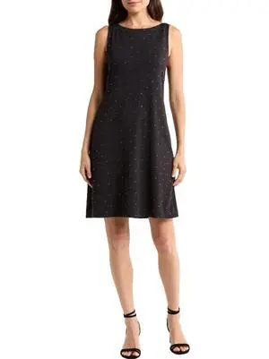 Tommy Bahama Darcy Diamante Sleeveless Ponte Shift Dress - Black