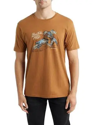 Brixton Wellston Cotton Graphic T-shirt - Washed Copper
