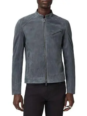 John Varvatos Wren Suede Biker Jacket - Deep Charcoal