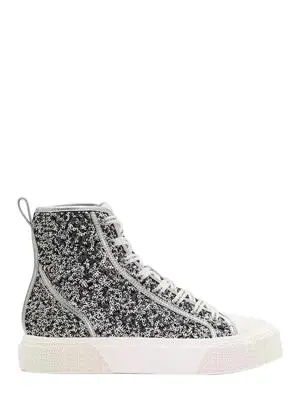 Marc Jacobs Sequin High-top Sneakers - Silver