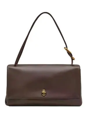 Marc Jacobs Leather Shoulder Bag With Turn-Lock Fastening Brown