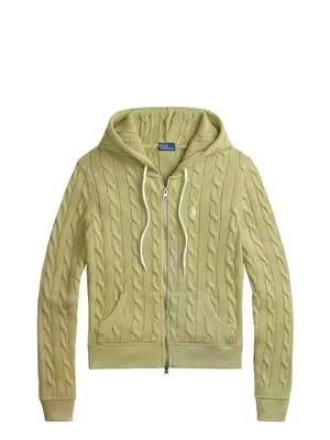 Polo Ralph Lauren Zip-up Cable-knit Hoodie - Green