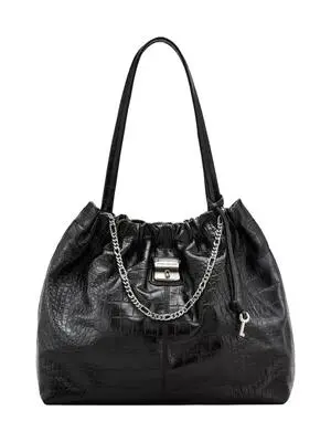 Marc Jacobs Cristina Croc-effect Tote Bag - Black