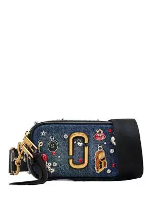 Marc Jacobs Snapshot Charm-detail Denim Crossbody Bag - Blue