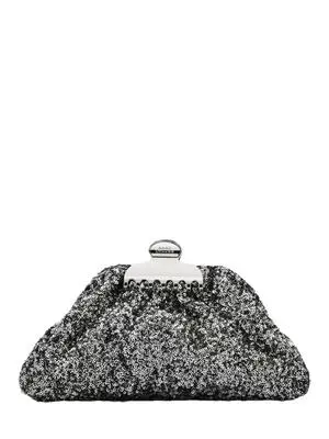 Marc Jacobs Claw Clip Sequin Embellished Clutch - Silver